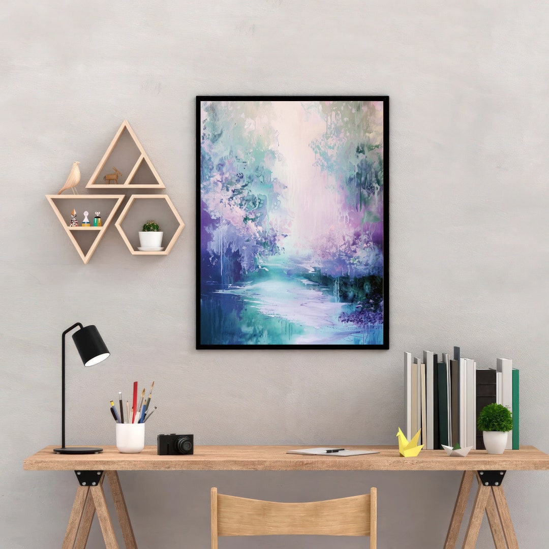 Framed Calming Pastel Art, Framed Original Art, Soft Painting Wall Art ...
