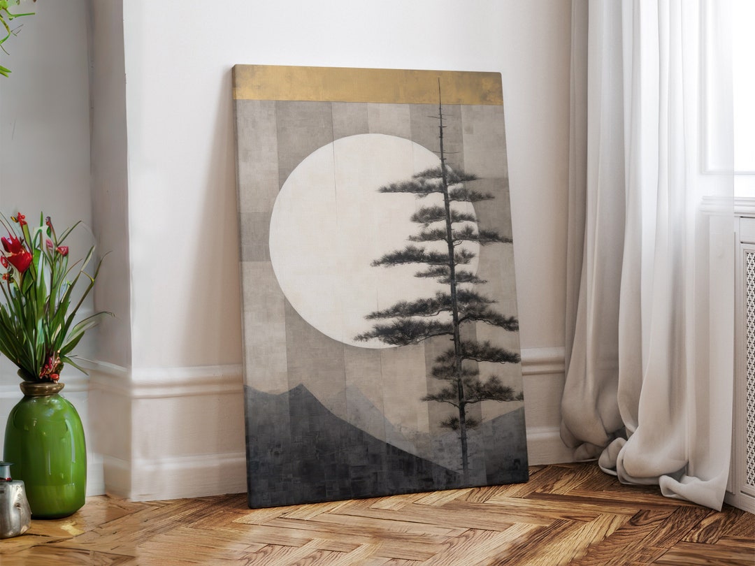 Japanese Canvas Painting, Original Art on Canvas, Japandi Wall Art ...