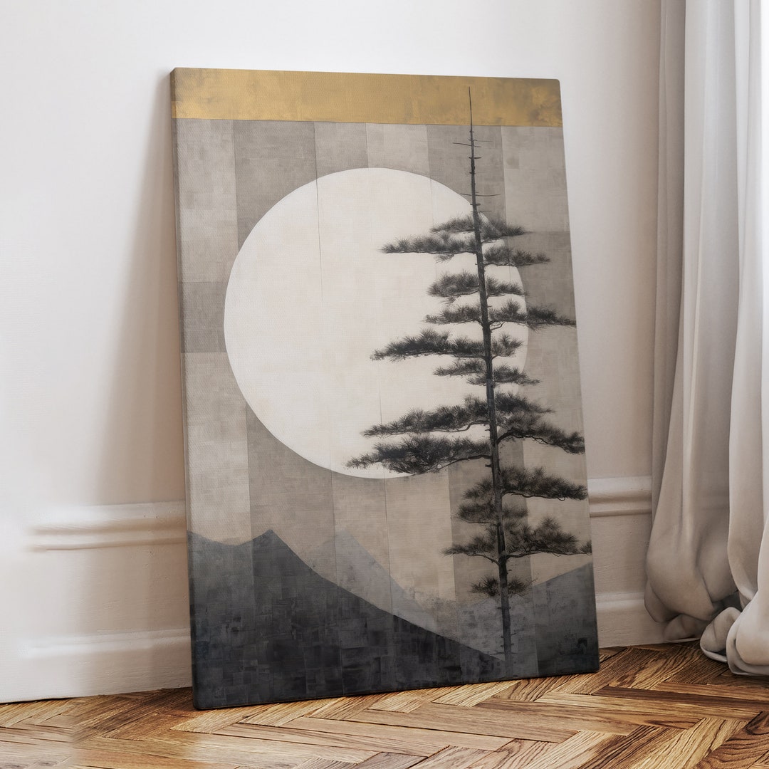 Japanese Canvas Painting Original Art on Canvas Japandi Wall - Etsy
