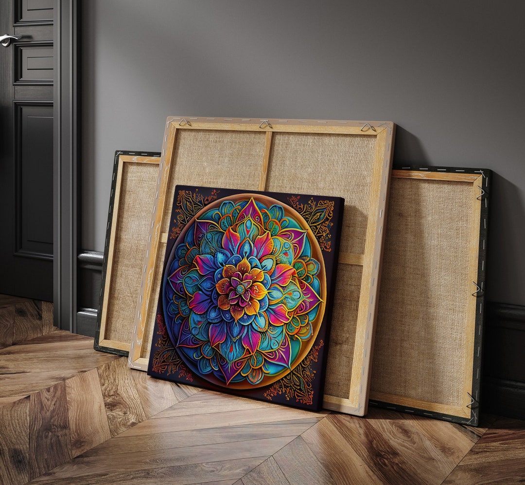 Mandala Canvas Painting, Original Art on Canvas, Spiritual Wall Art ...