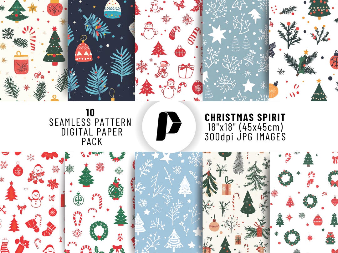 Christmas Seamless Pattern, Christmas Digital Paper, Christmas ...
