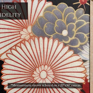 Japanese Canvas Painting, Original Art on Canvas, Kimono Pattern Wall ...