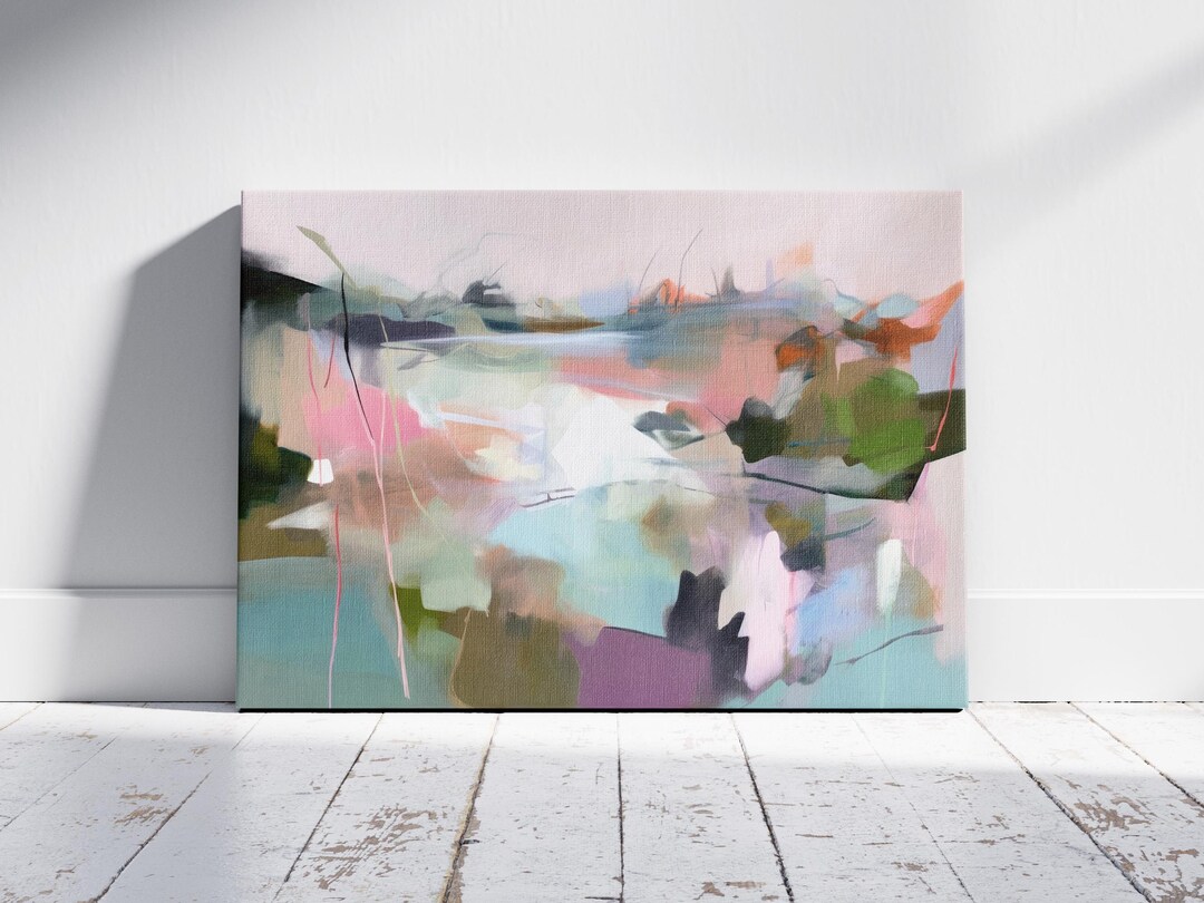 Stress Relief Art, Relaxation Corner Decor, Mindful Pastel Canvas, Calm ...
