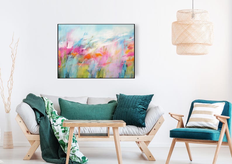 Calming Pastel Art, Original Art on Matte, Soft Painting Wall Art ...