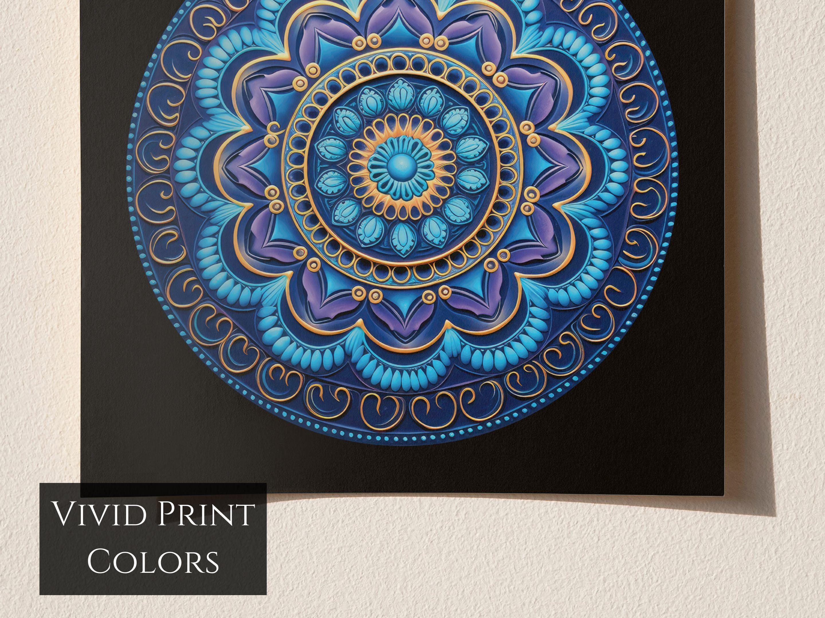 Bold Mandala Square Art Print, Harmonious Pattern Premium Matte Paper ...