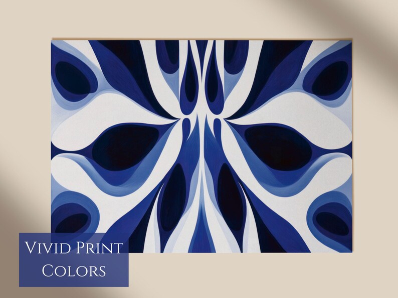 Bold High Contrast Art, Dynamic Flowing Abstract Matte Paper Print ...