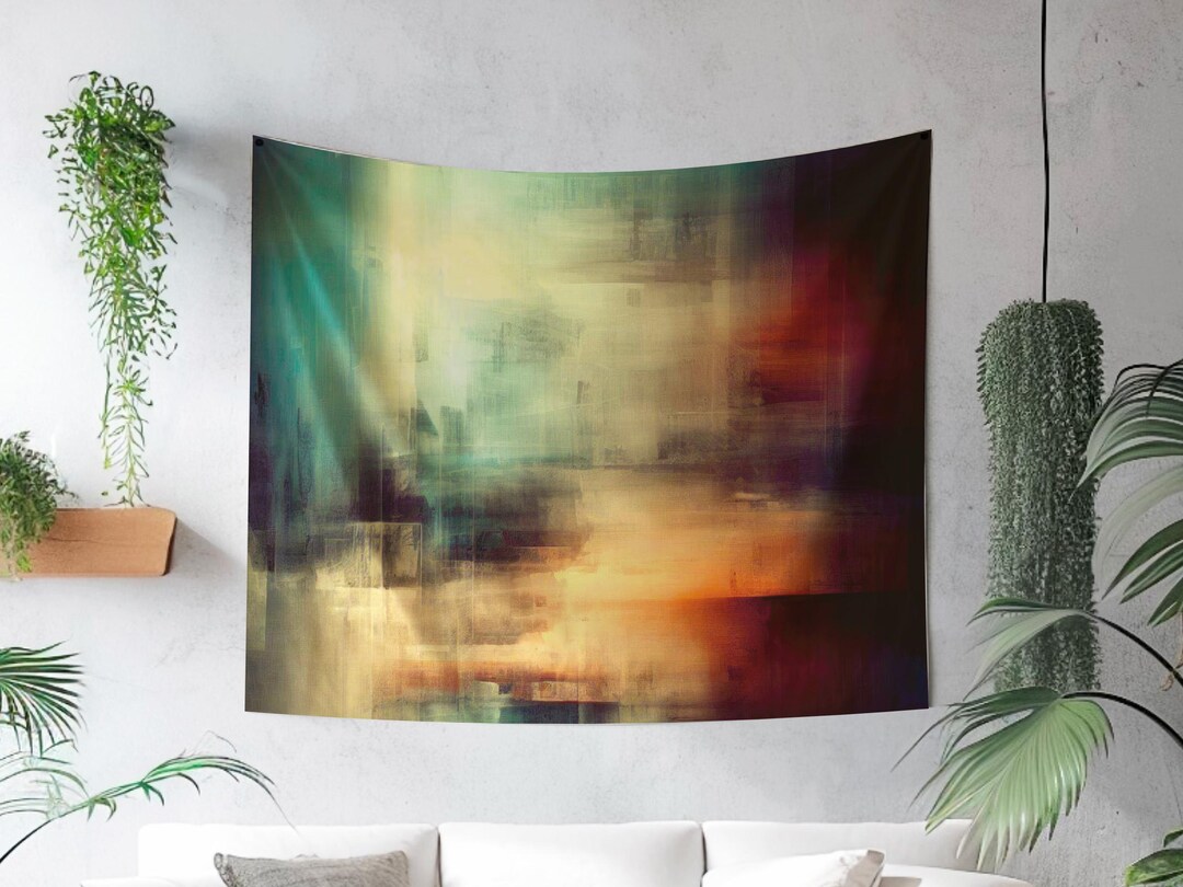 Abstract Tapestry, Original Art on Tapestry, Urban Wall Hanging ...
