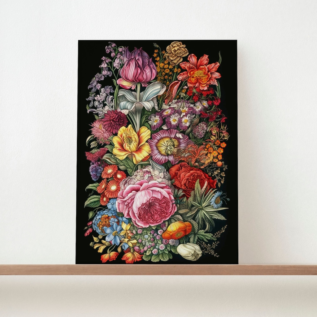 Botanical Canvas Painting, Floral Canvas Painting, Original Art on ...