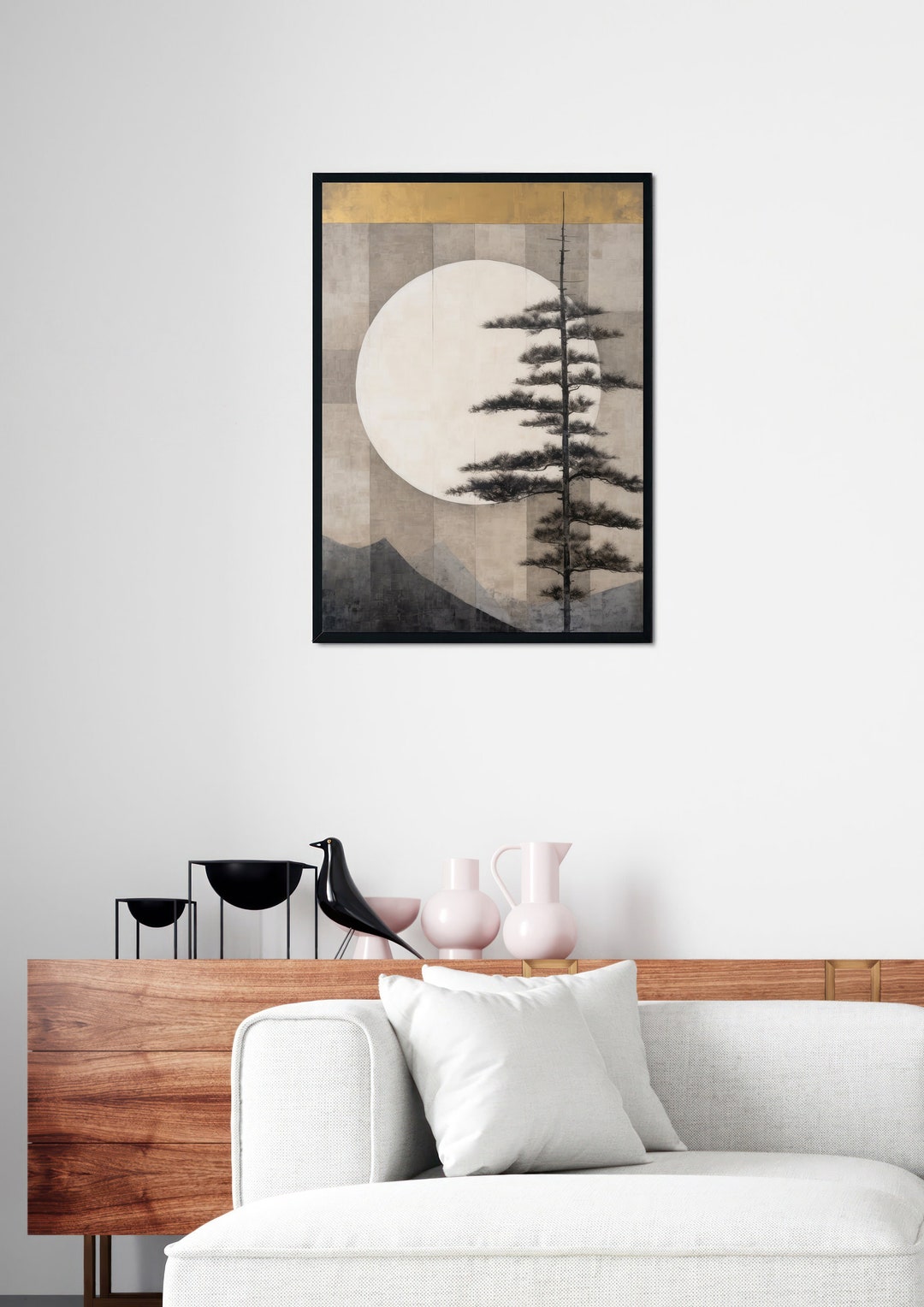 Japanese Framed Art, Framed Original Art, Japandi Wall Art, Japandi Art ...