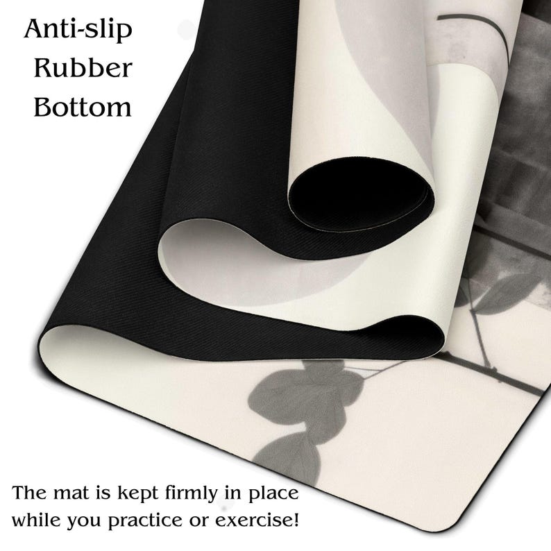 Yoga Mat, Exercise Mat, Japandi Fitness Mat, Pilates Mat, Zen ...