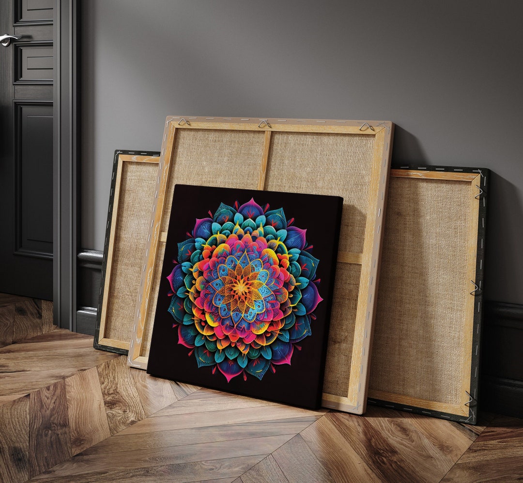 Mandala Canvas Painting, Original Art on Canvas, Spiritual Wall Art ...