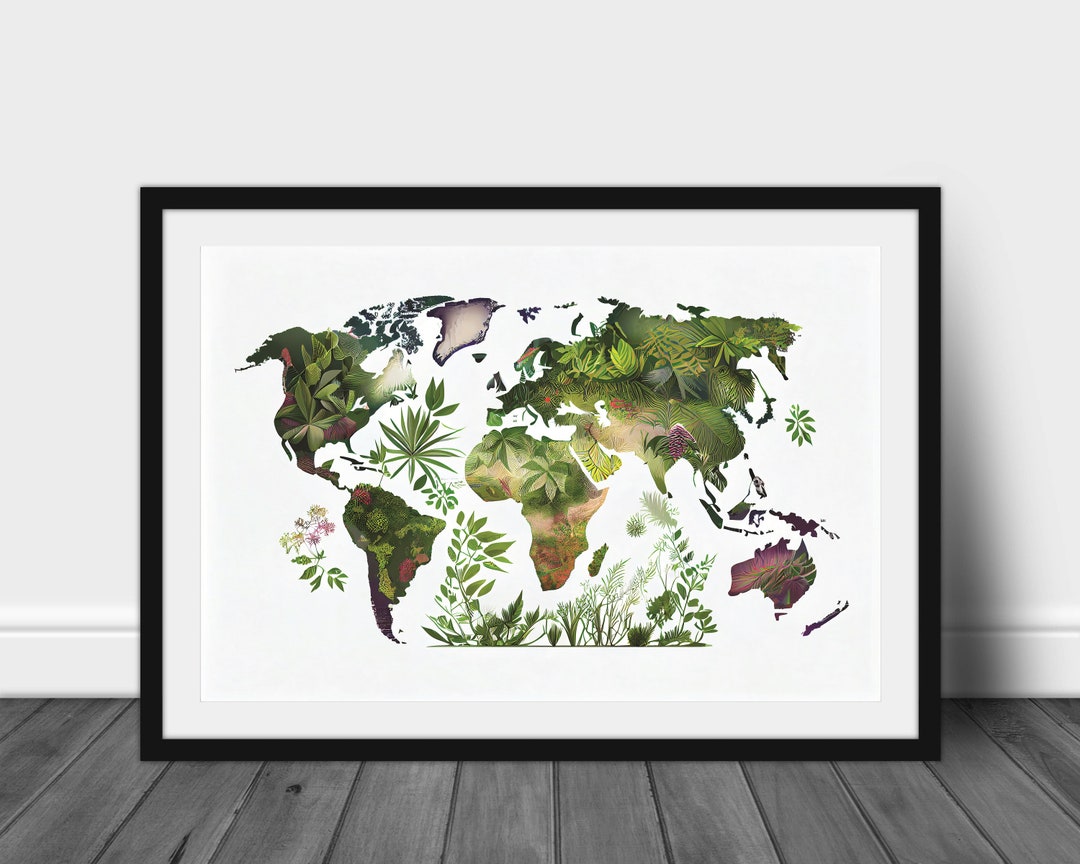 World Map Wall Art, Map, Nature Poster, Wall Decor, Trendy Wall Art ...