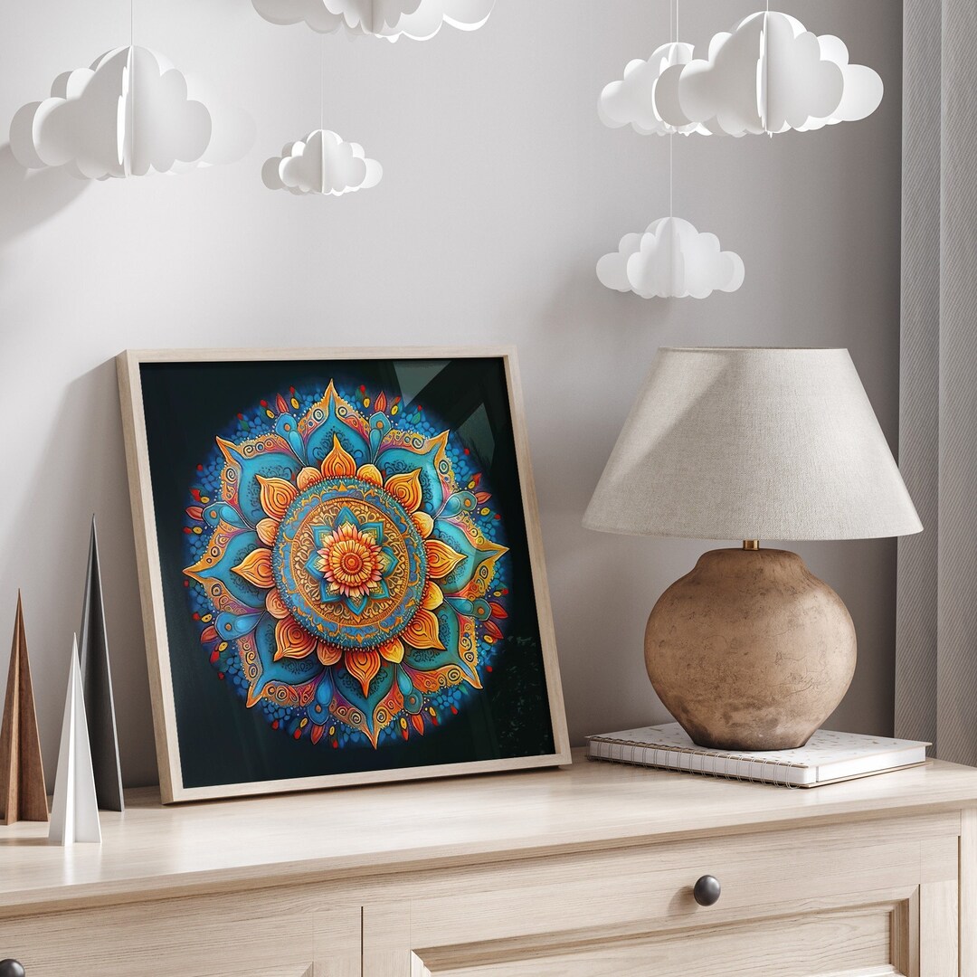 Mandala Framed Art, Framed Original Art, Spiritual Wall Art, Mandala Deco, Spiritual Mandala ...
