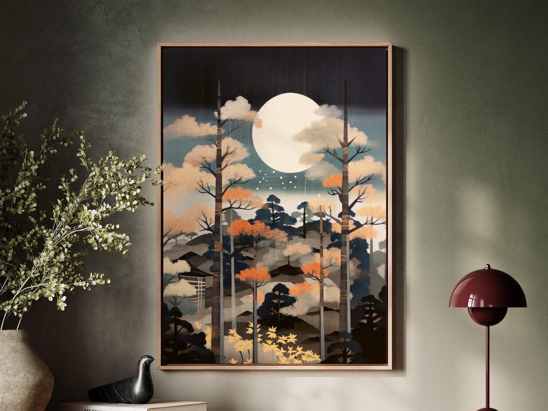 Japandi Portrait Canvas, Floating Frame Art, Minimalist Scandinavian ...