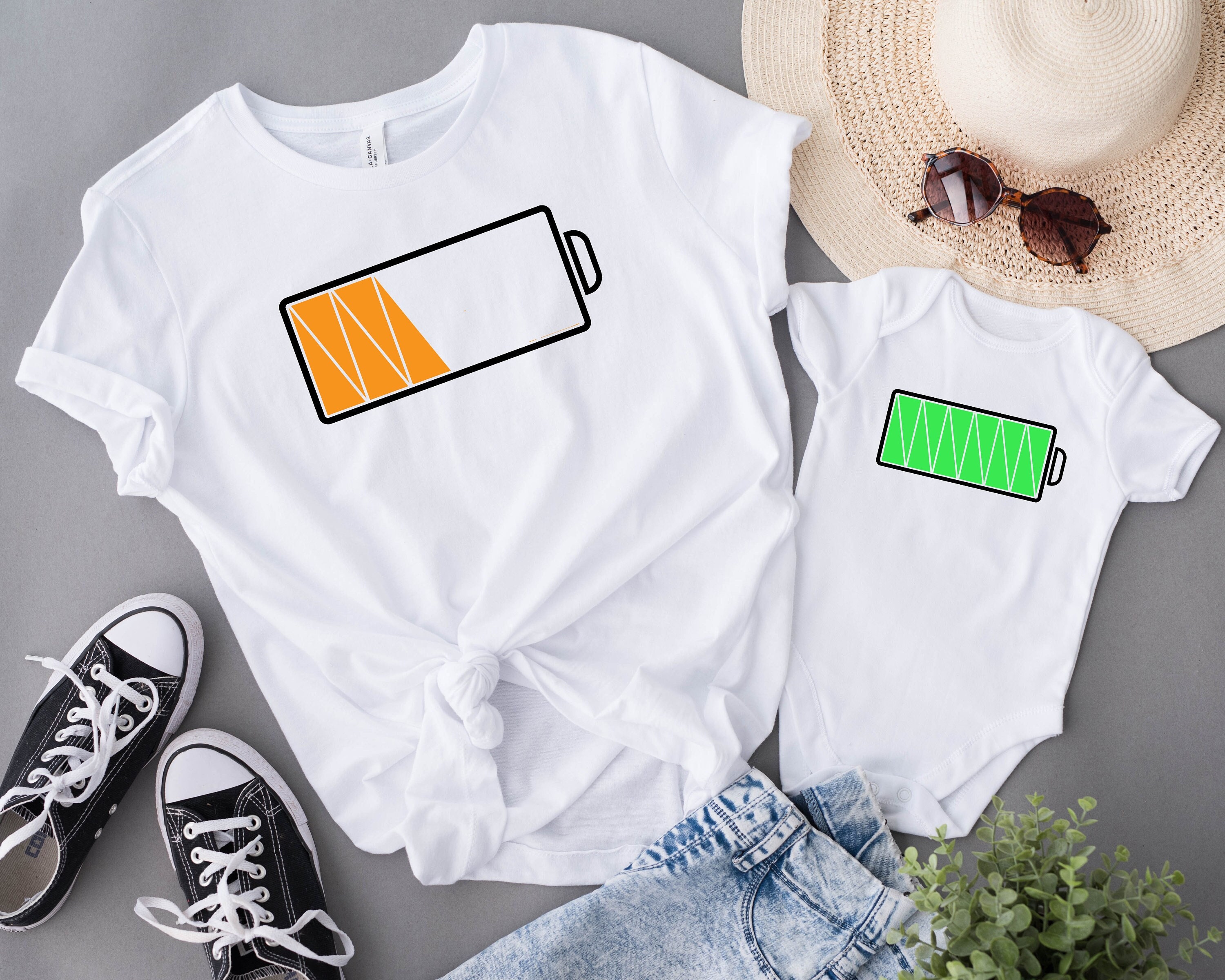 Battery Family Shirts, Low Battery Full Battery Shirt, Funny Family ...