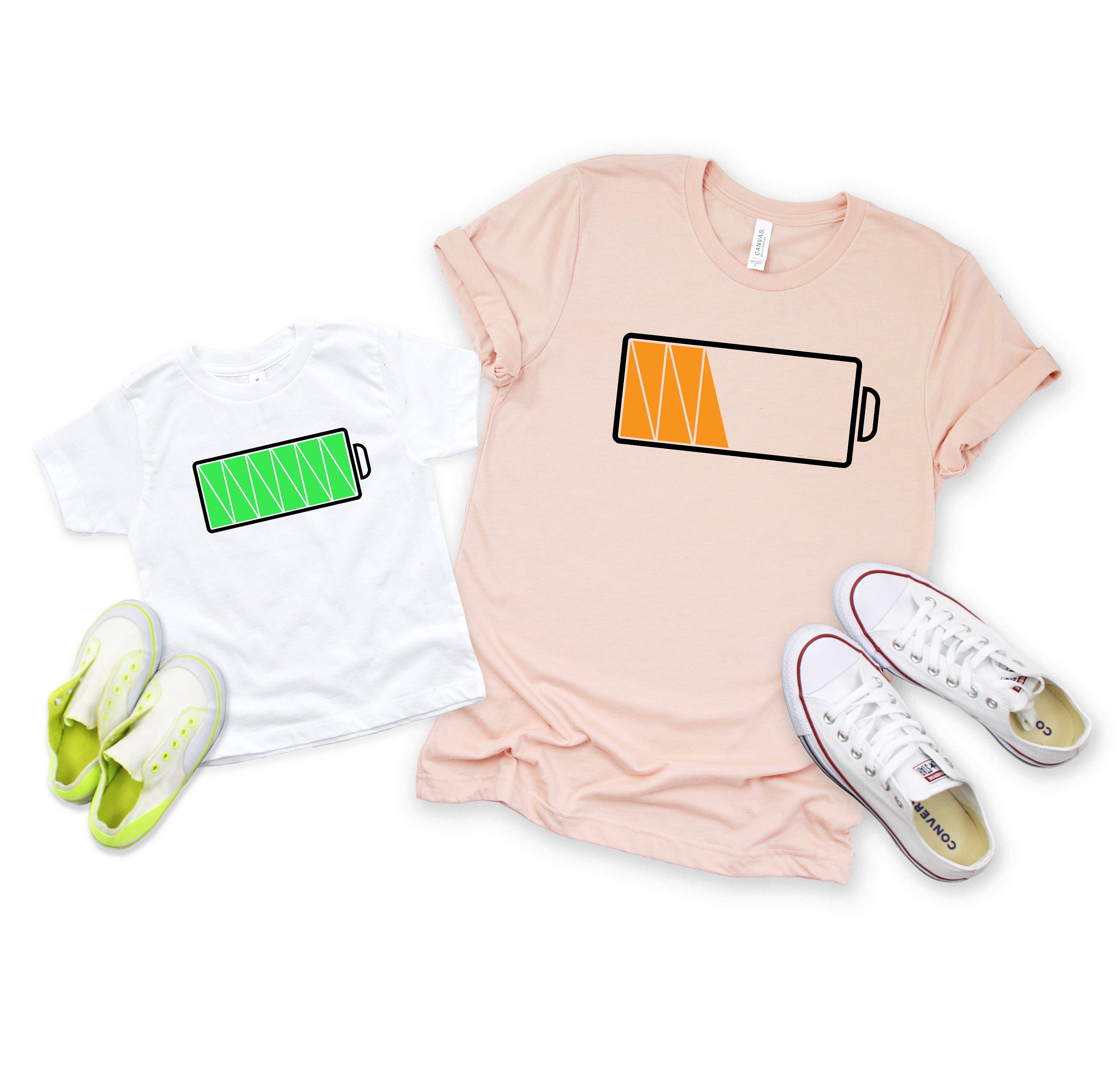 Battery Family Shirts, Low Battery Full Battery Shirt, Funny Family ...