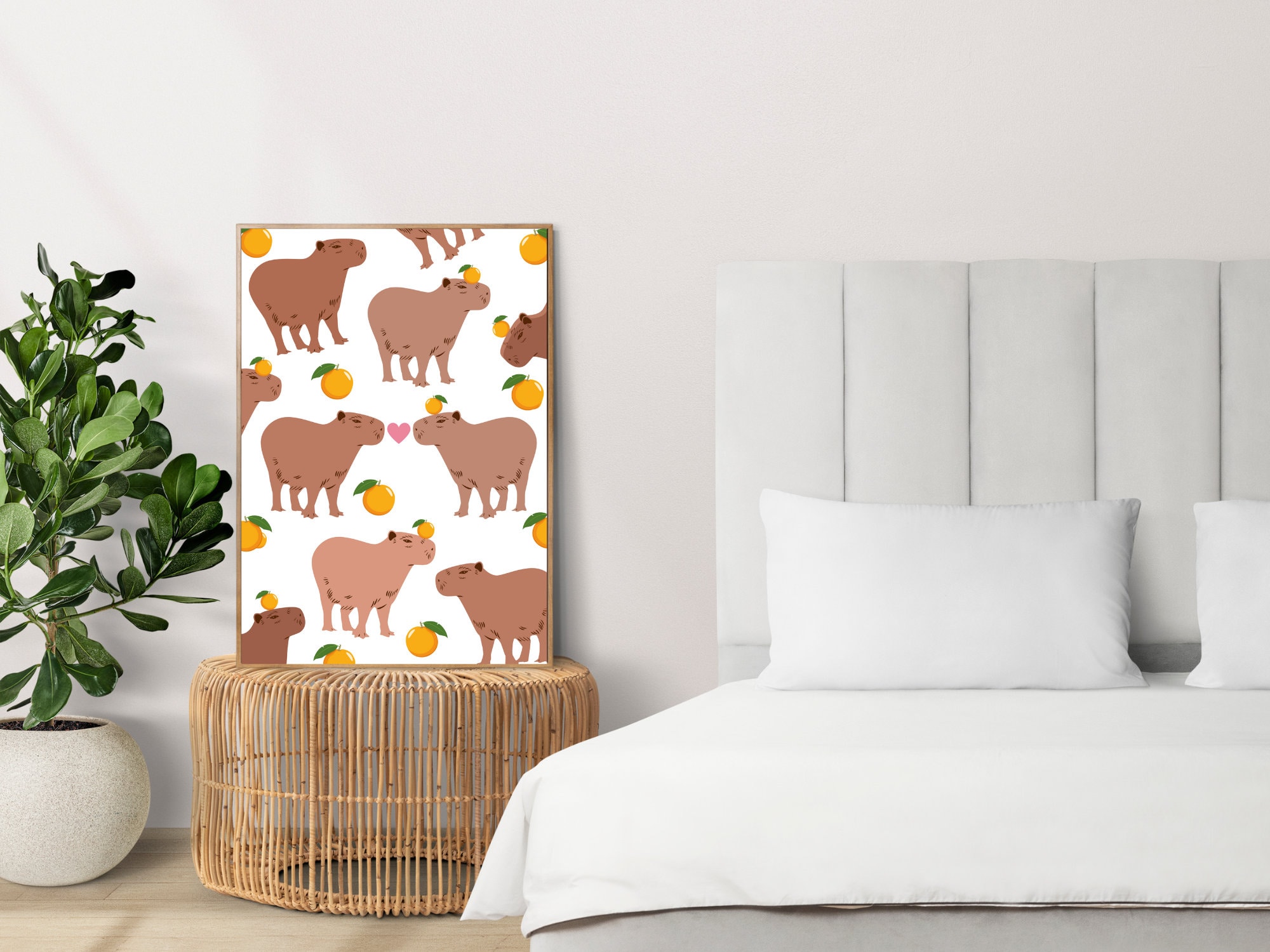 Capybara Poster, Cartoon Animal Digital Download, Kapybara Birthday ...