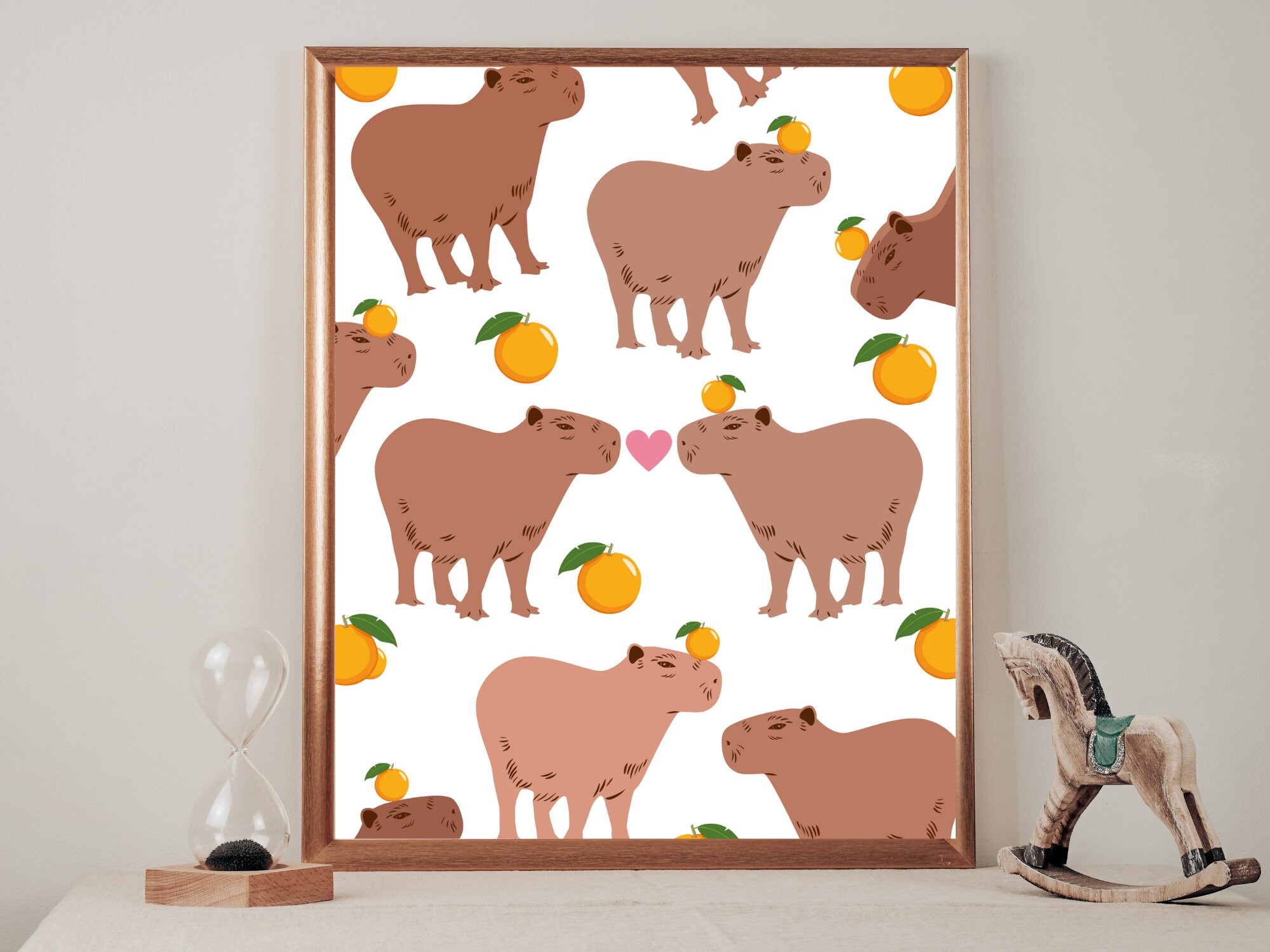 Capybara Poster, Cartoon Animal Digital Download, Kapybara Birthday ...