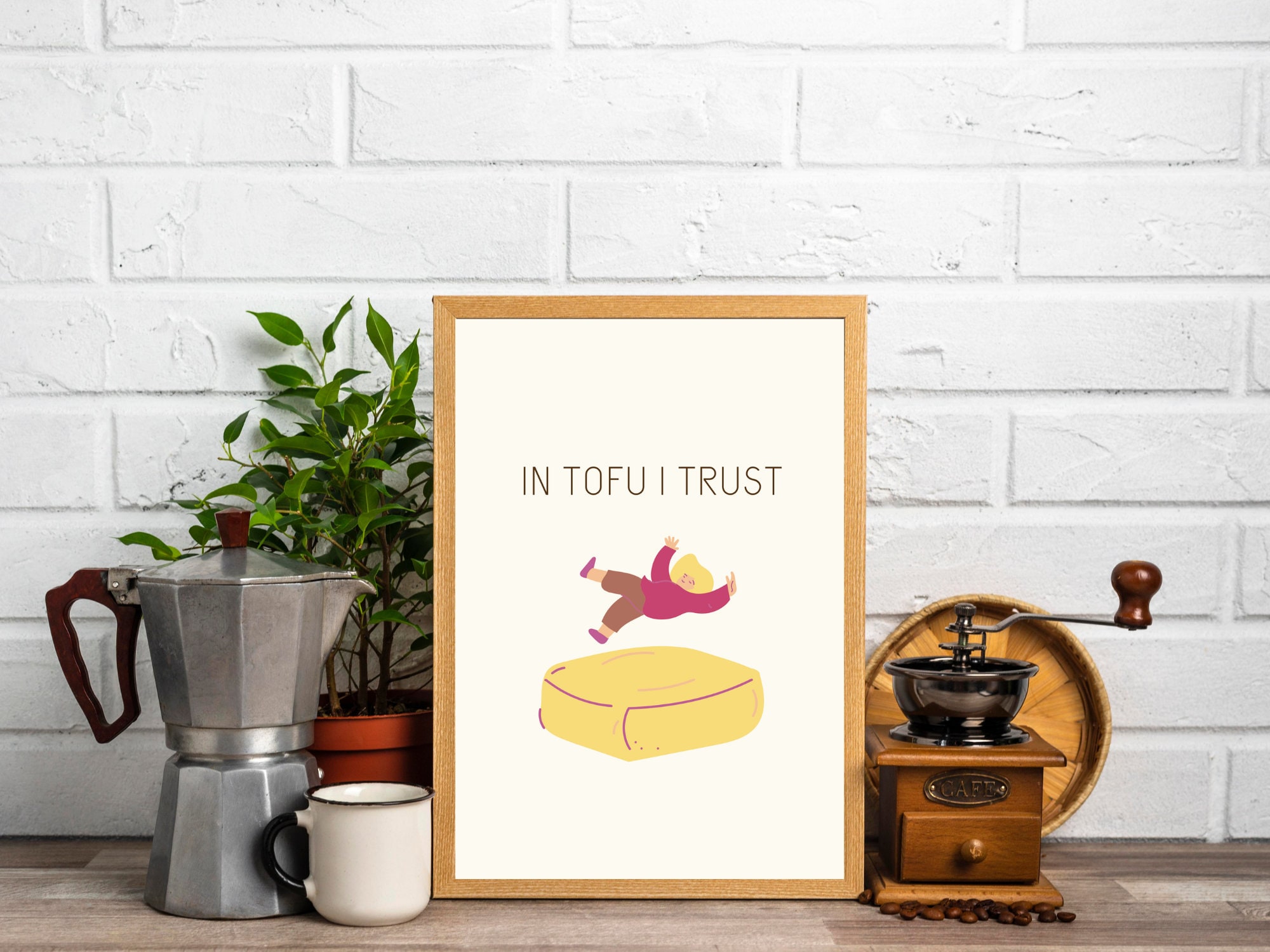 Vegan Funny Printable, Plant-based Wall Art, Tofu, Vegan Gift, Vegan ...