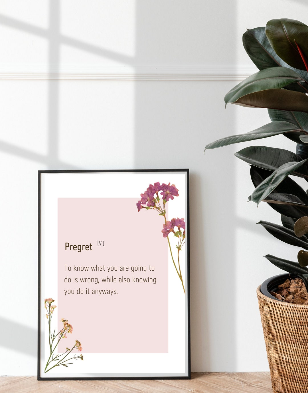 Pink Dictionary Quote Wall Art, Funny Phrase Digital Print for Her ...