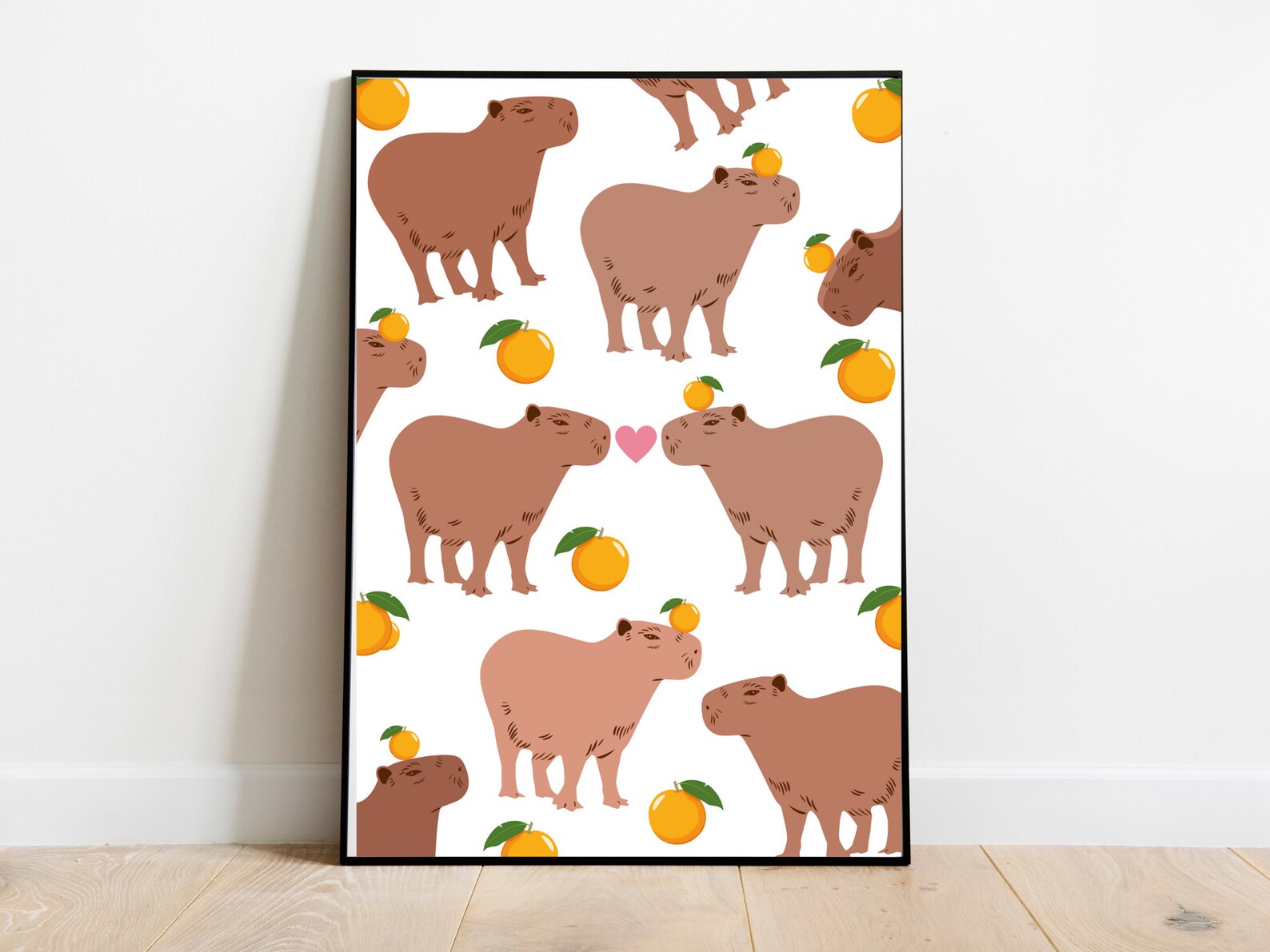 Capybara Poster, Cartoon Animal Digital Download, Kapybara Birthday ...