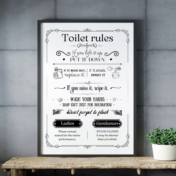 Funny Vintage Toilet Sign - Etsy