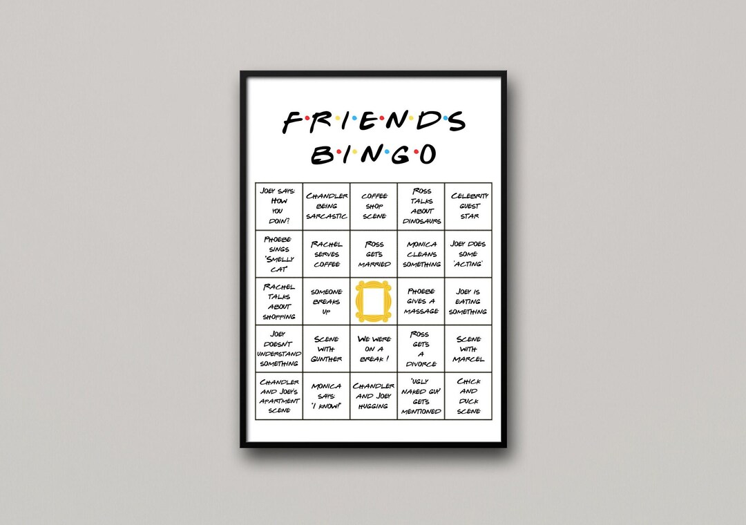 Friends TV Show Bingo. Friends Poster, Funny Quotes, Family Game ...