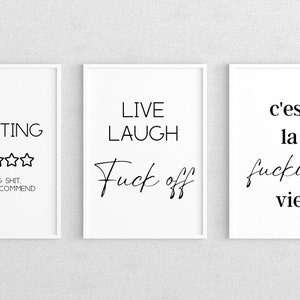 Funny Inspirational Quotes, Set of 9, Quote Pack, Bundle, Posters, Wall ...