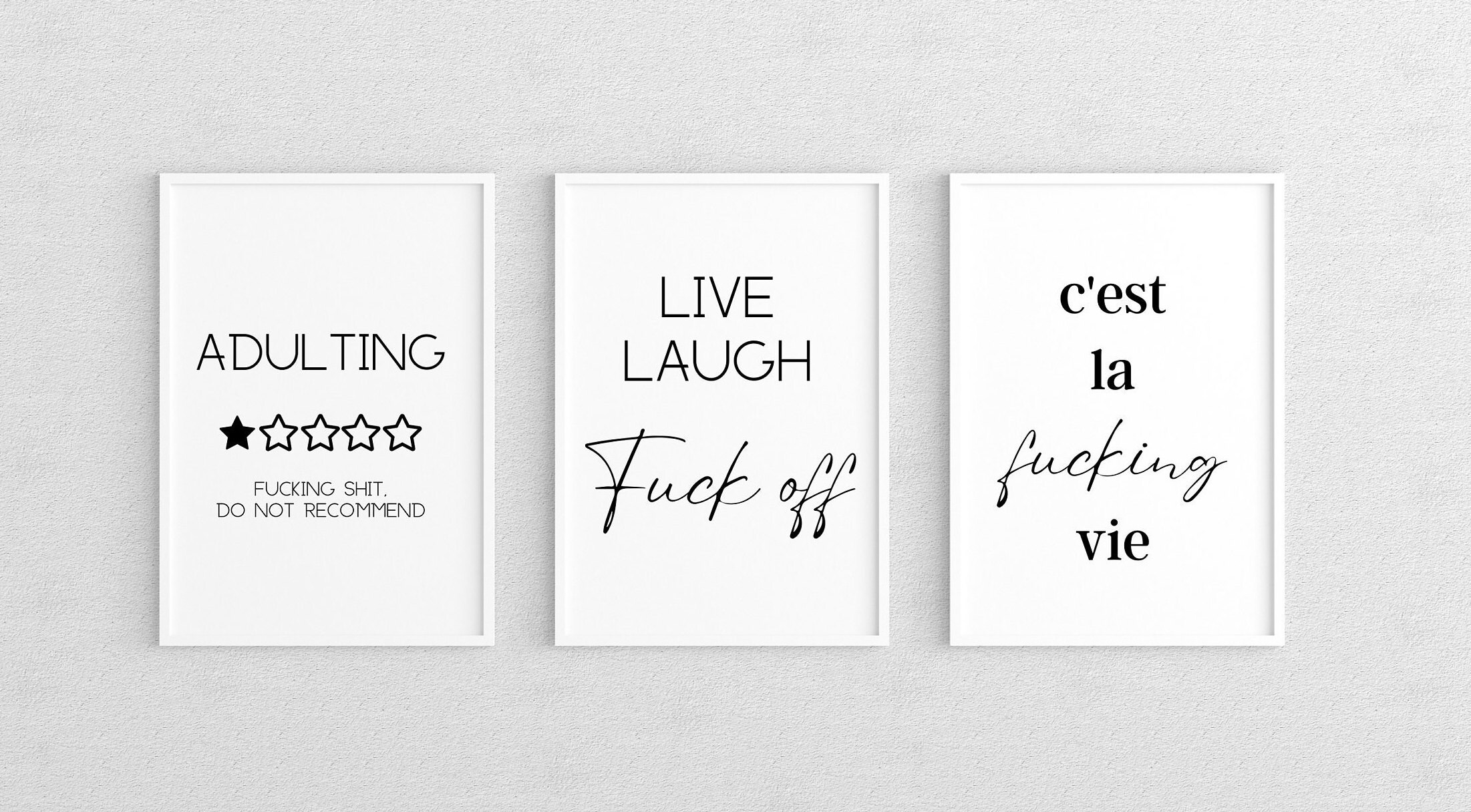 Funny Inspirational Quotes, Set of 9, Quote Pack, Bundle, Posters, Wall ...