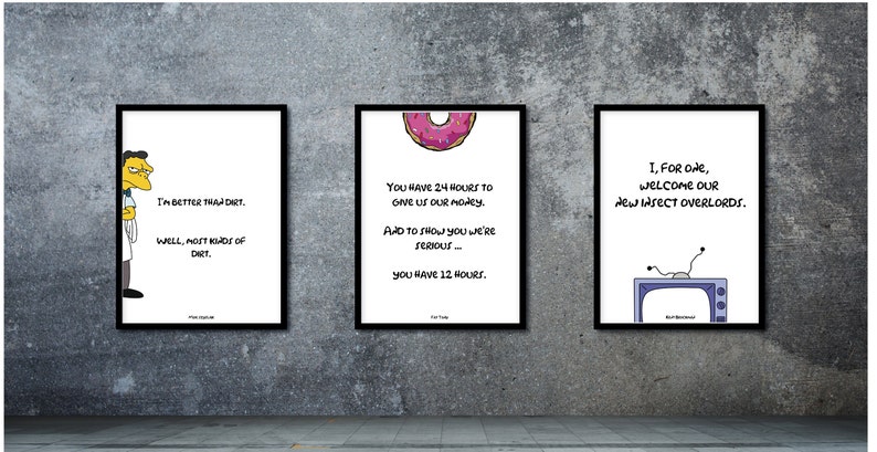 The Simpsons Quotes, Set of 9, Tv Show, Funny Quotes, Homer, Marge ...