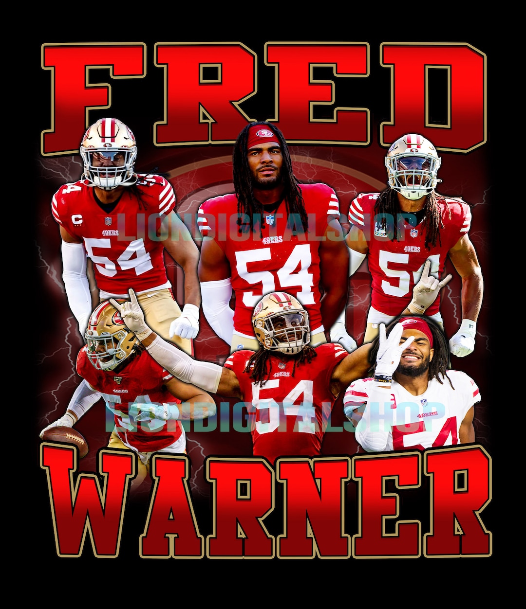 Fred Warner Png,digital T-shirt Design File, 300 Dpi,4500x5100 Pixel ...