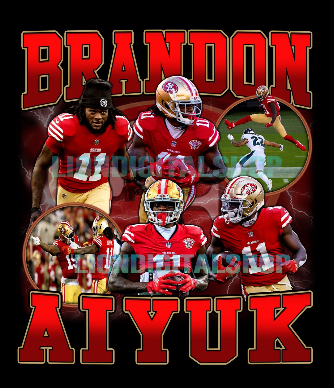 Brandon Aiyuk Png,digital T-shirt Design File, 300 Dpi,4500x5100 Pixel ...