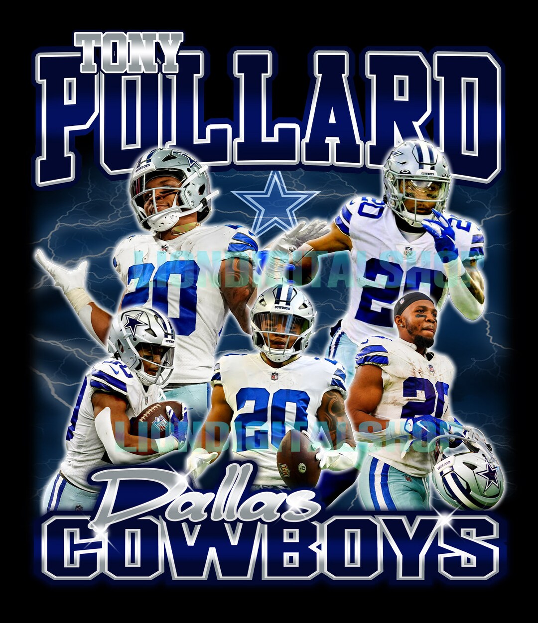 Tony Pollard Png , T-shirt Design Digital File, 300 DPI PNG File,ceedee ...