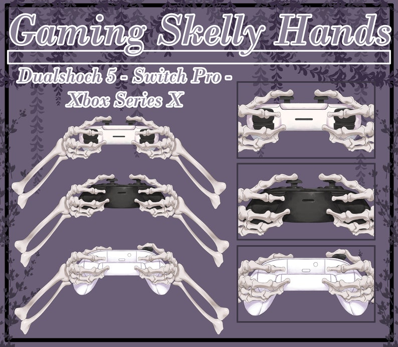 Vtuber Skeleton Gaming Hands Dualshock 5 Switch Pro Controller Xbox ...