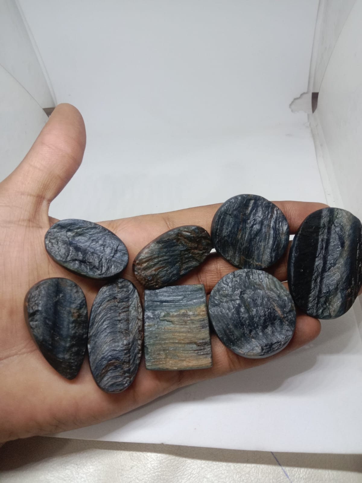 60%OFF Natural Hawk Eye Gemstone Tiger Eye Druzy Cabochon Tiger Eye ...