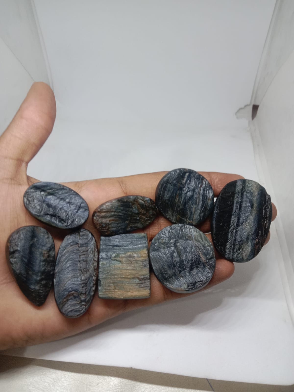 60%OFF Natural Hawk Eye Gemstone Tiger Eye Druzy Cabochon Tiger Eye ...