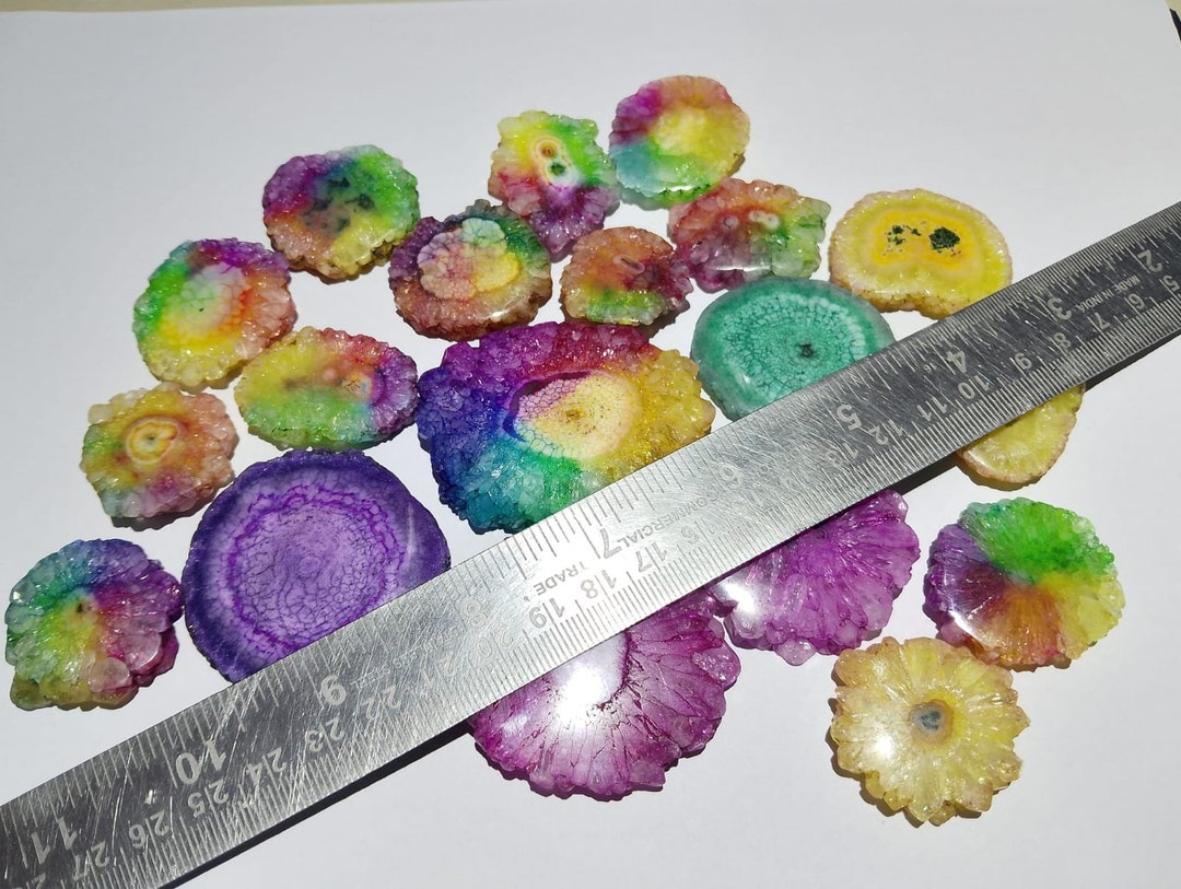 Natural Rainbow Solar Quartz Lot Handmade Solar Quartz Slice Sliced ...