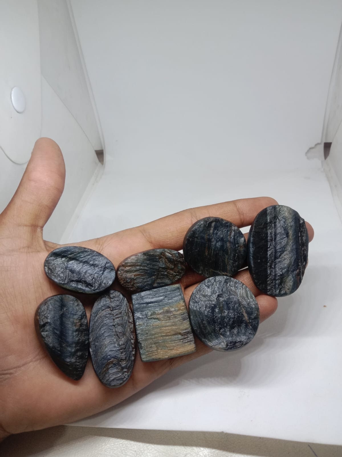 60%OFF Natural Hawk Eye Gemstone Tiger Eye Druzy Cabochon Tiger Eye ...