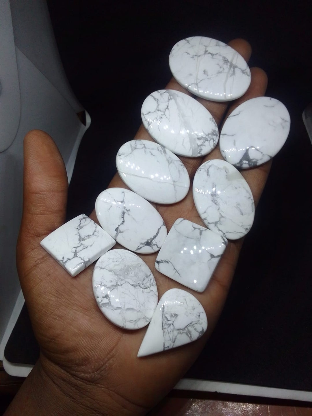 60 %OFF Handmade Howlite Stone Natural Howlite Cabochon Lot Polished ...