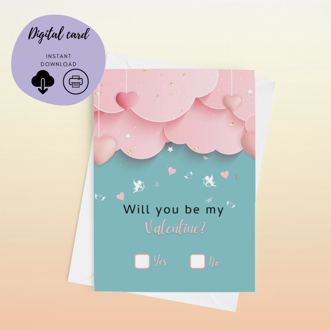 Valentine's Day Card Downloadable, Last-minute Valentine's Day Gift ...