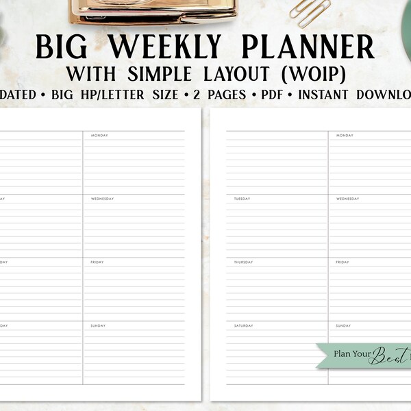 Happy Planner Big Week on One Page - Etsy