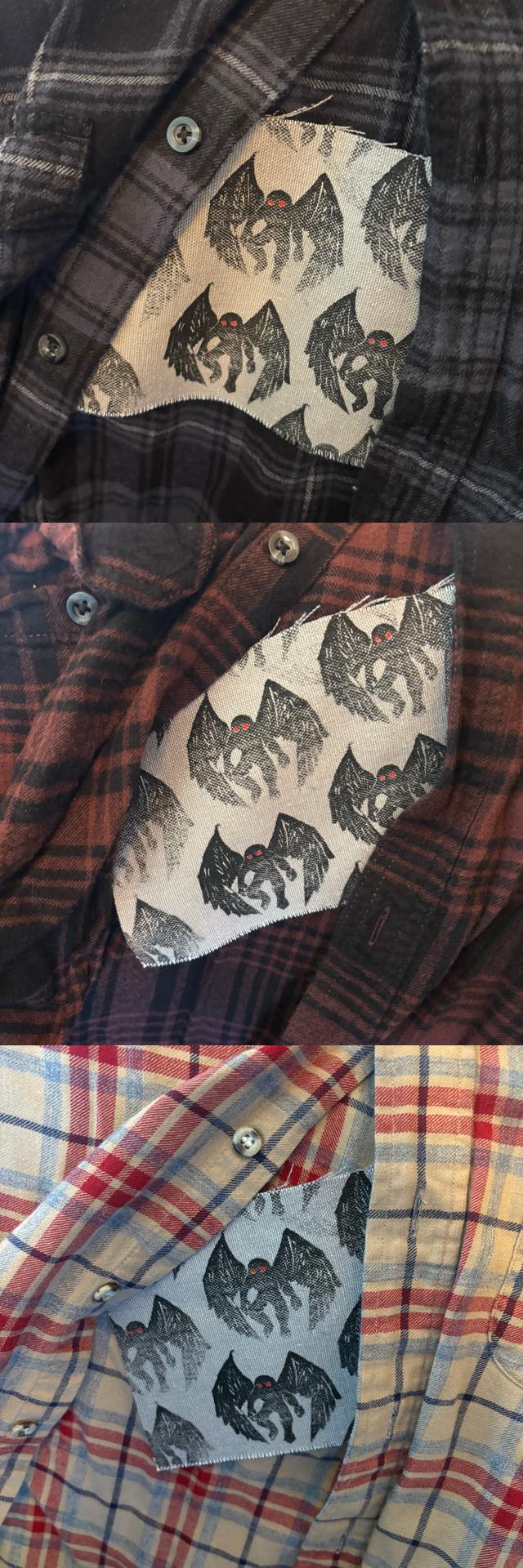 Mothman Cryptid Hand Stamped on Cotton Duck Sew on Patch - Etsy