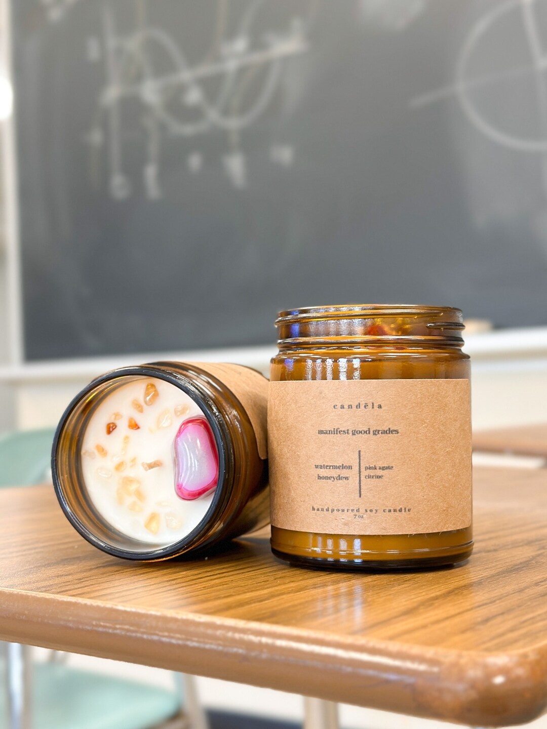 Manifest Good Grades Crystal Manifesting Intention Candle - Etsy