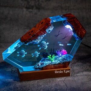 Turtles & Driver Epoxy Resin Night Light - Unique Gift for Ocean Lovers ...