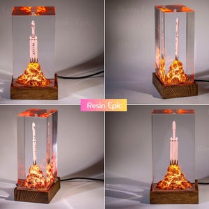 Spacex Starship Rocket Launch Lamp - Falcon Heavy Resin Epoxy Lamp ...