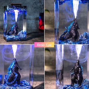 Monster in the City Epoxy Resin Lamp - Diorama Resin Lamp, Handmade ...