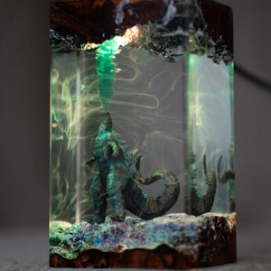 Godzilla Monster Resin Light Night kingotmonsters, Diorama Resin Epoxy ...
