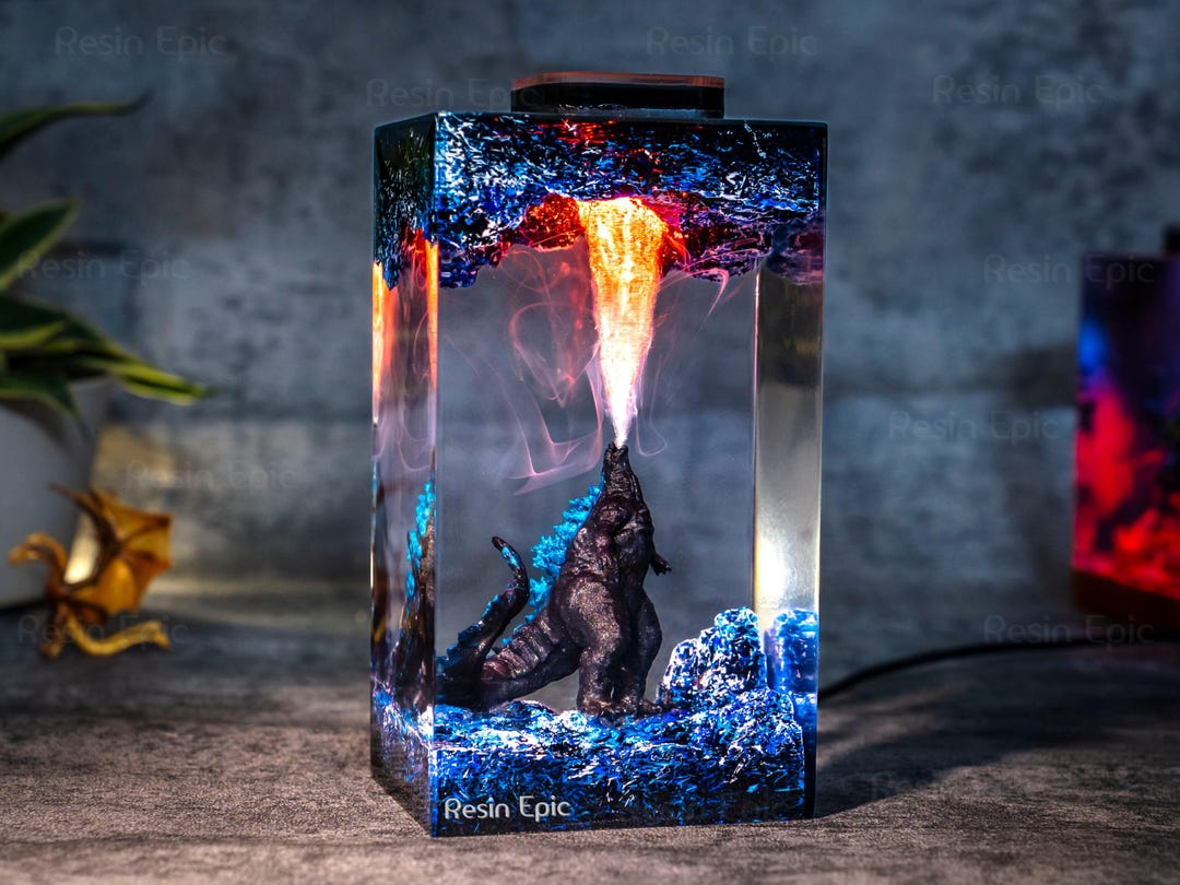 Monster in the City Epoxy Resin Lamp - Diorama Resin Lamp, Handmade ...