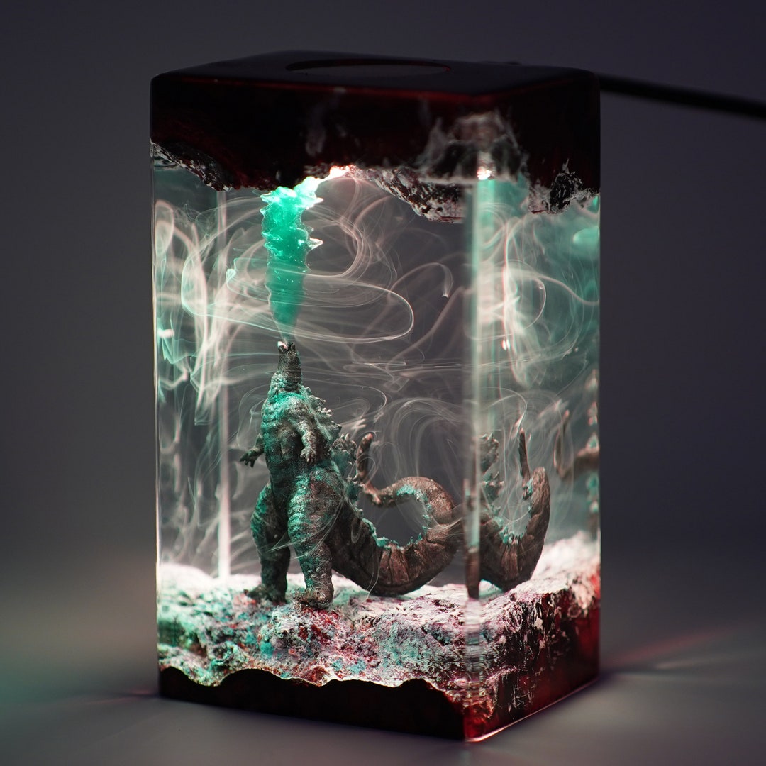 Godzilla Monster Resin Light Night kingotmonsters, Diorama Resin Epoxy ...