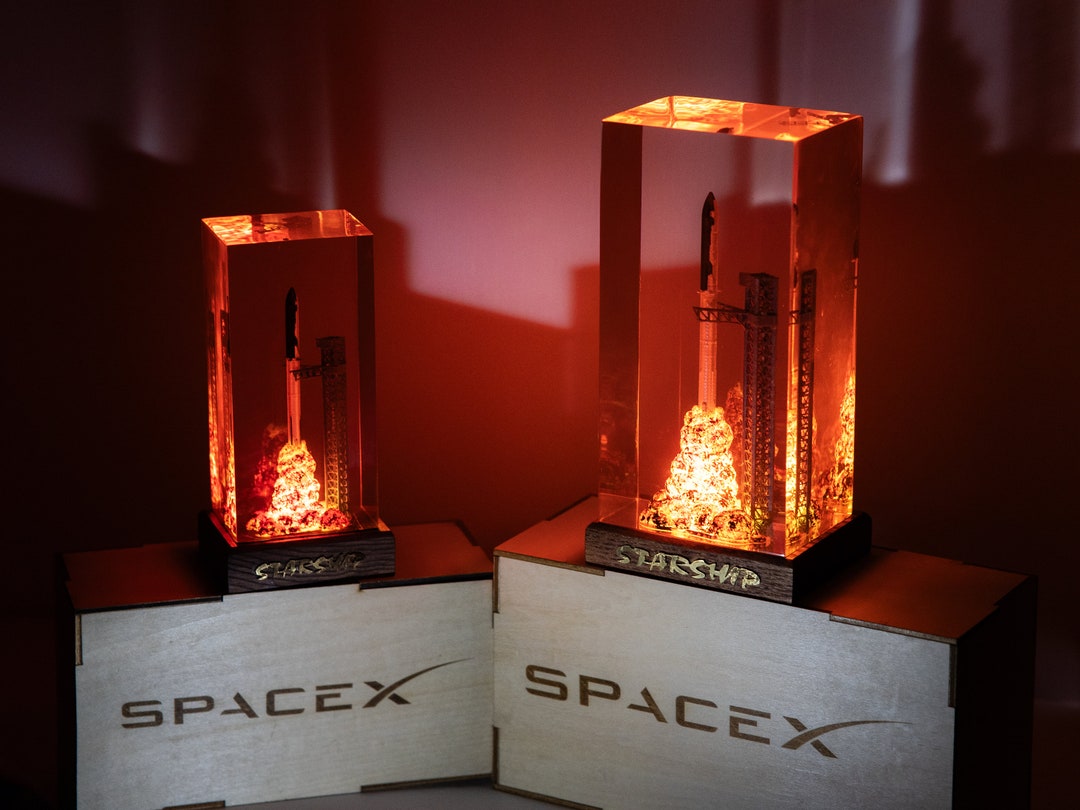 Spacex Starship Rocket Launch Resin Lamp 3D Starship Model Night Lights ...